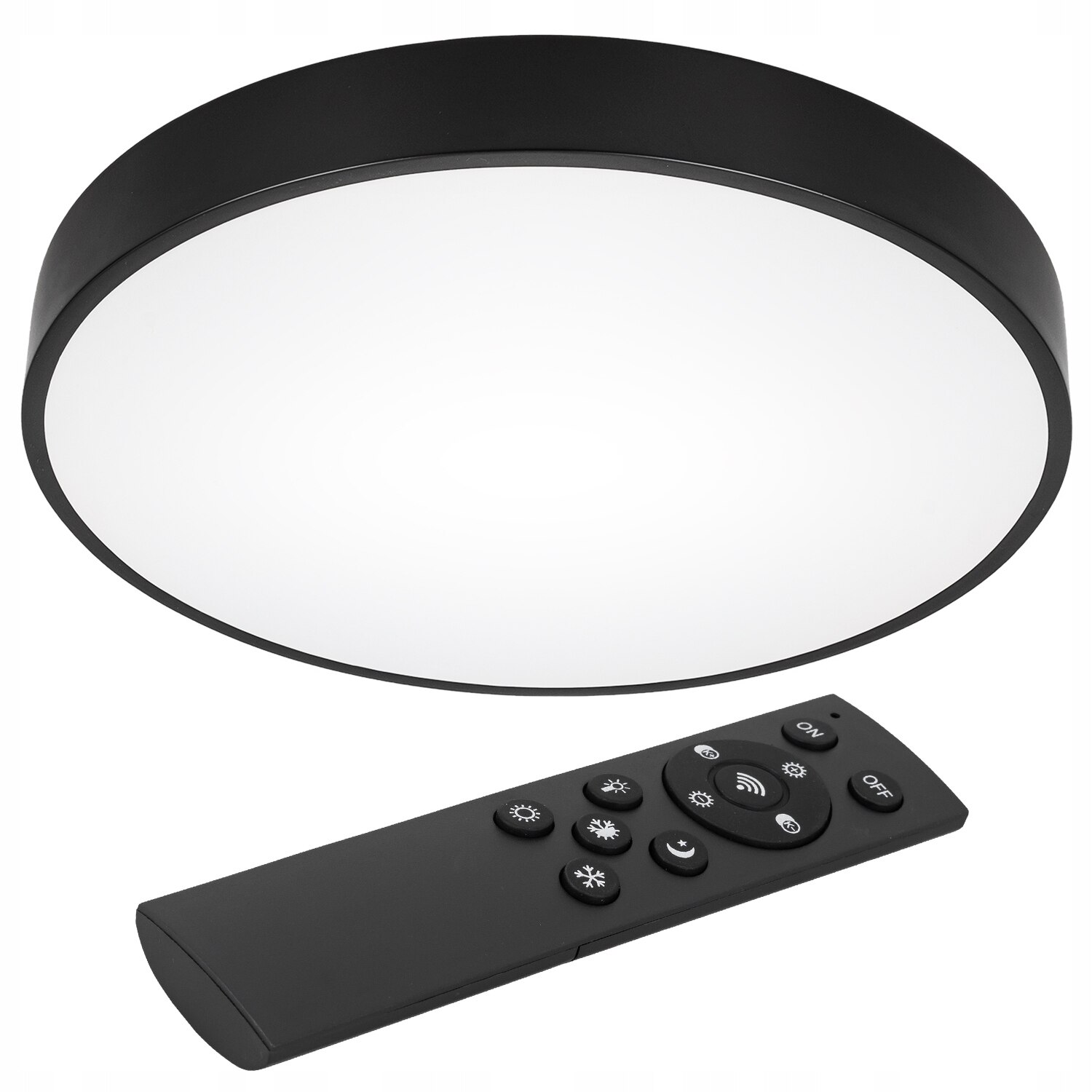 Plafoniera LED cu telecomanda, Ledhoff, Otel/Policarbonat, Clasa F, 40 ...