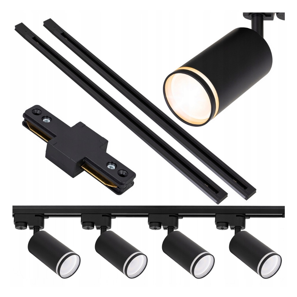 Sina spoturi LED, Ledhoff, GU10, 230 V, Aluminiu, 2 m, Negru - eMAG.ro