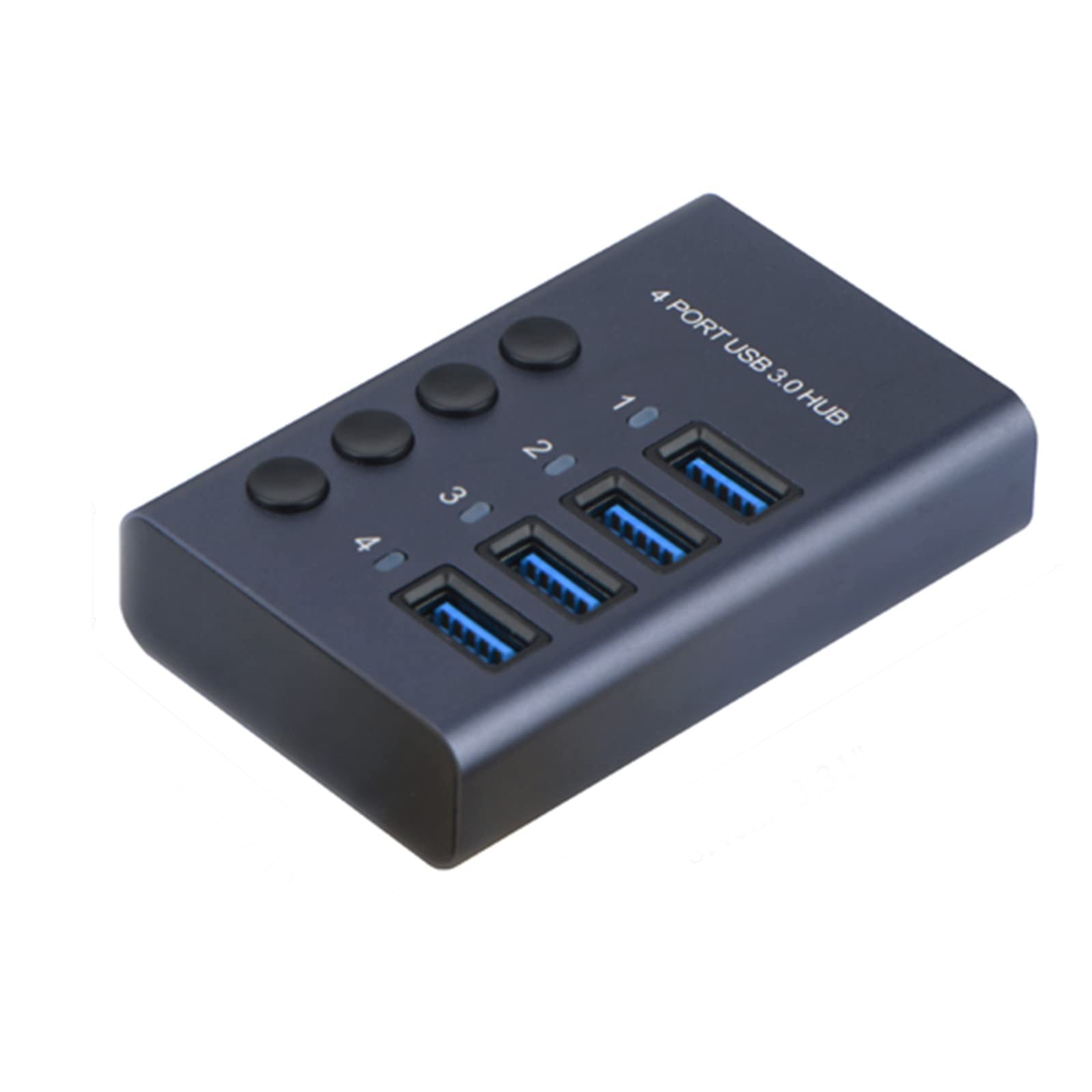 Hub Splitter din aluminiu, 4 porturi USB Expander cu comutator pornit ...