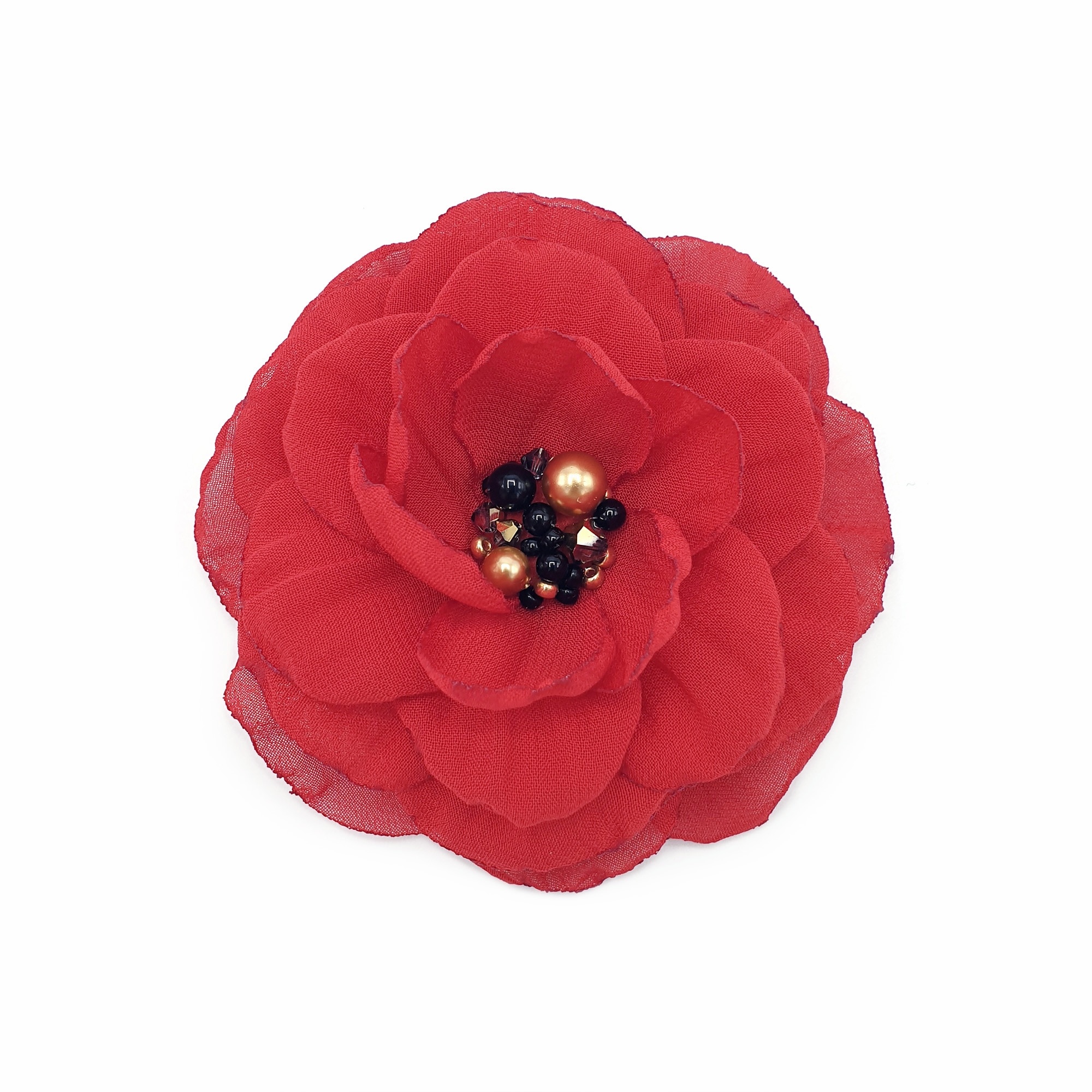 Brosa eleganta floare, Corizmi, Allison, voal rosu, 8.5 cm, mijloc cu ...