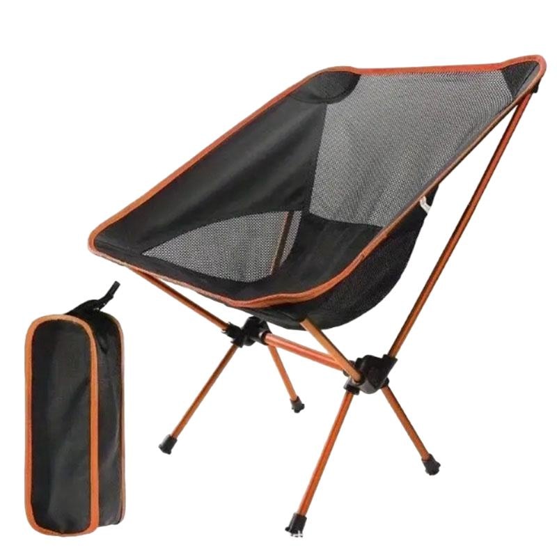 Scaun camping, Pliabil, 53x60x65cm, Negru/Portocaliu - eMAG.ro