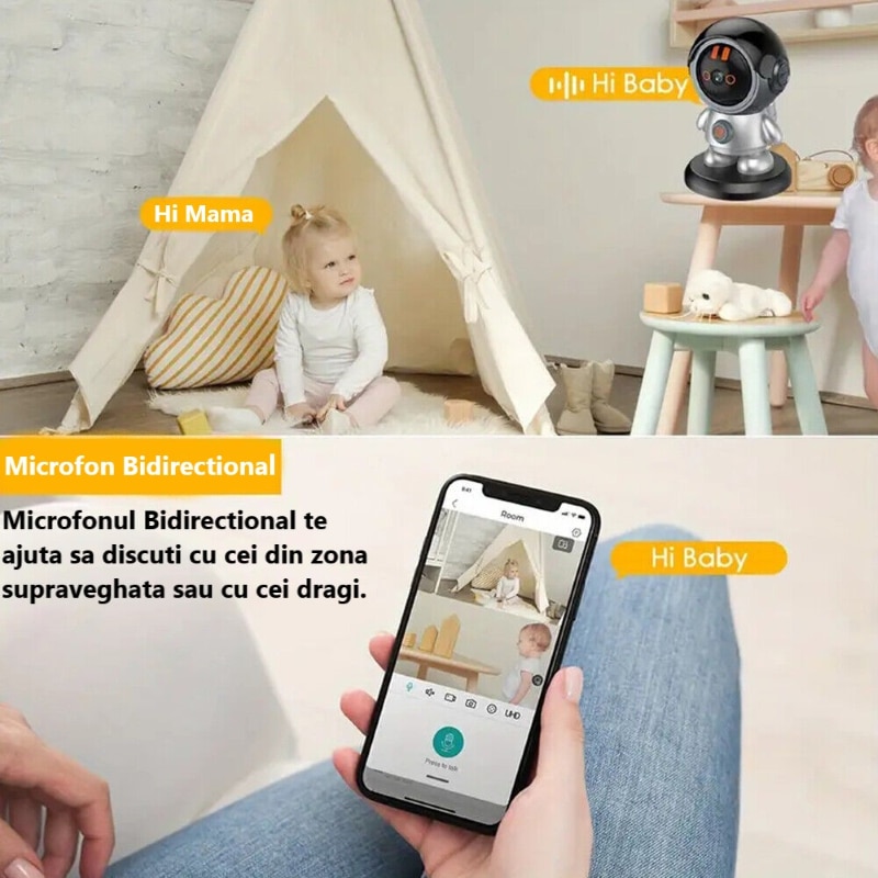 Camera de Supraveghere WiFI, Cu Functie Video Calling, 3MP, Rezolutie ...