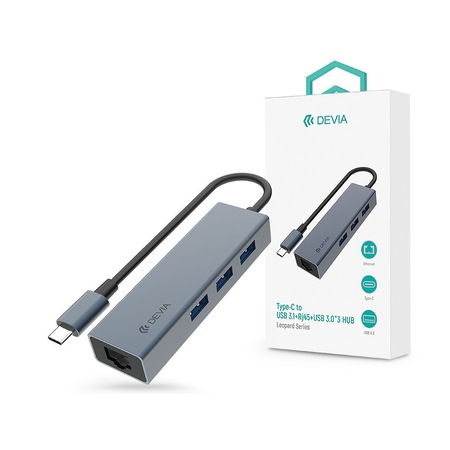 Devia USB Type-C - USB 3.1 + RJ45 + 3xUSB 3.0 hub/adaptor - Devia ...