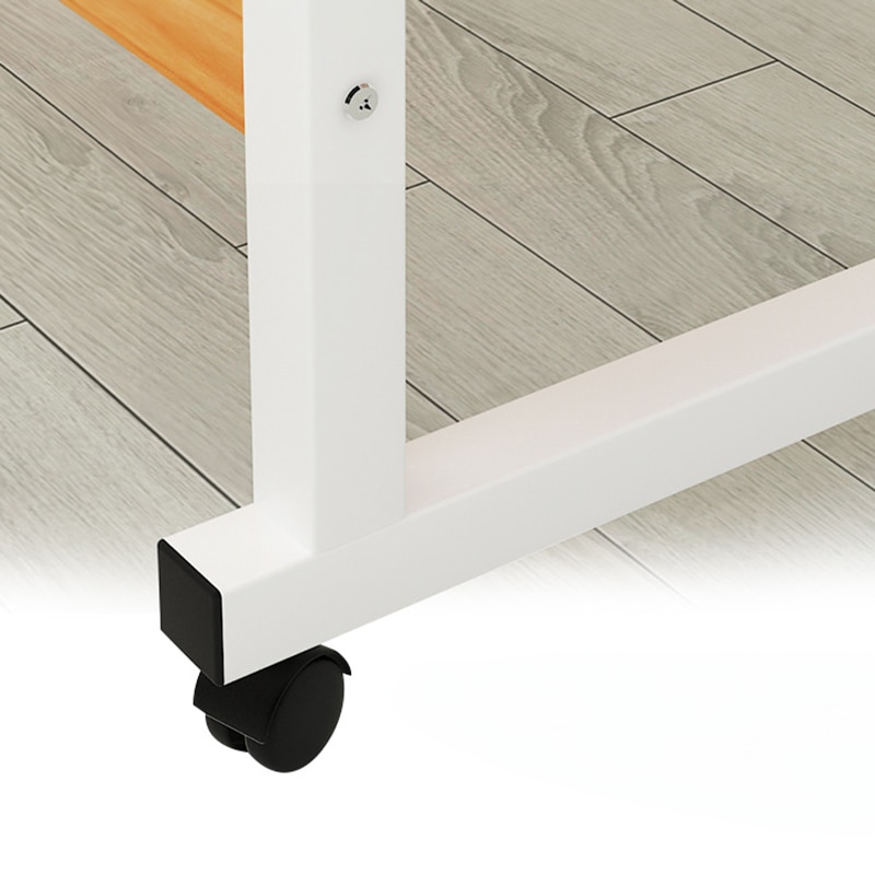 Birou pe roti cu inaltime reglabila, Metal/Lemn, 60 x 40cm, Maro BADU ...