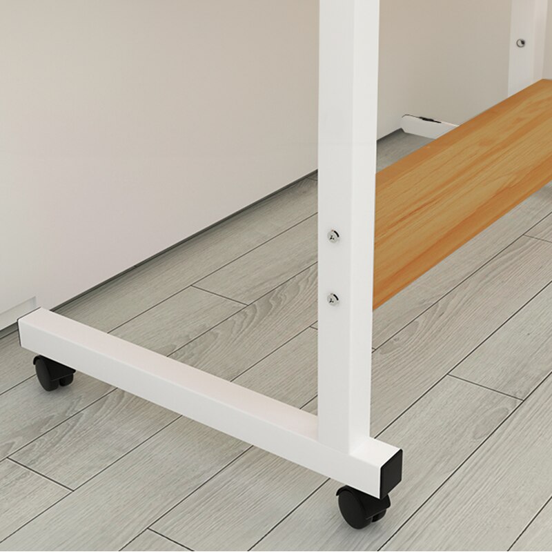 Birou pe roti cu inaltime reglabila, Metal/Lemn, 60 x 40cm, Maro BADU ...