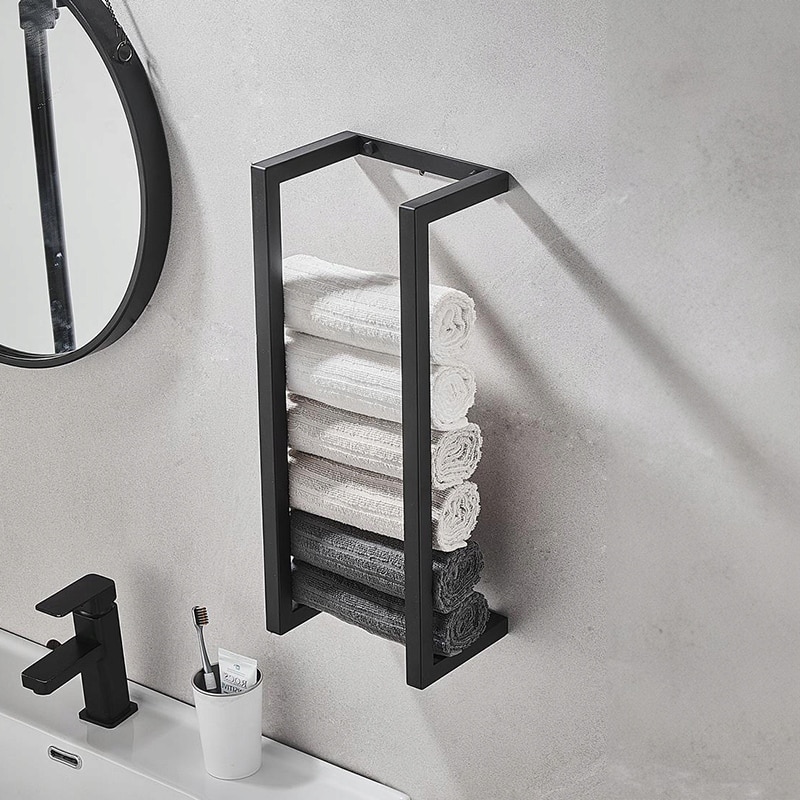 Suport de prosoape, negru, 20x20x55 cm, Rebiko - eMAG.ro