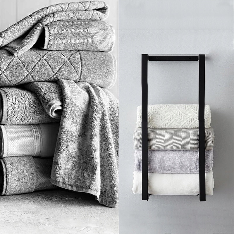 Suport de prosoape, negru, 20x20x55 cm, Rebiko - eMAG.ro