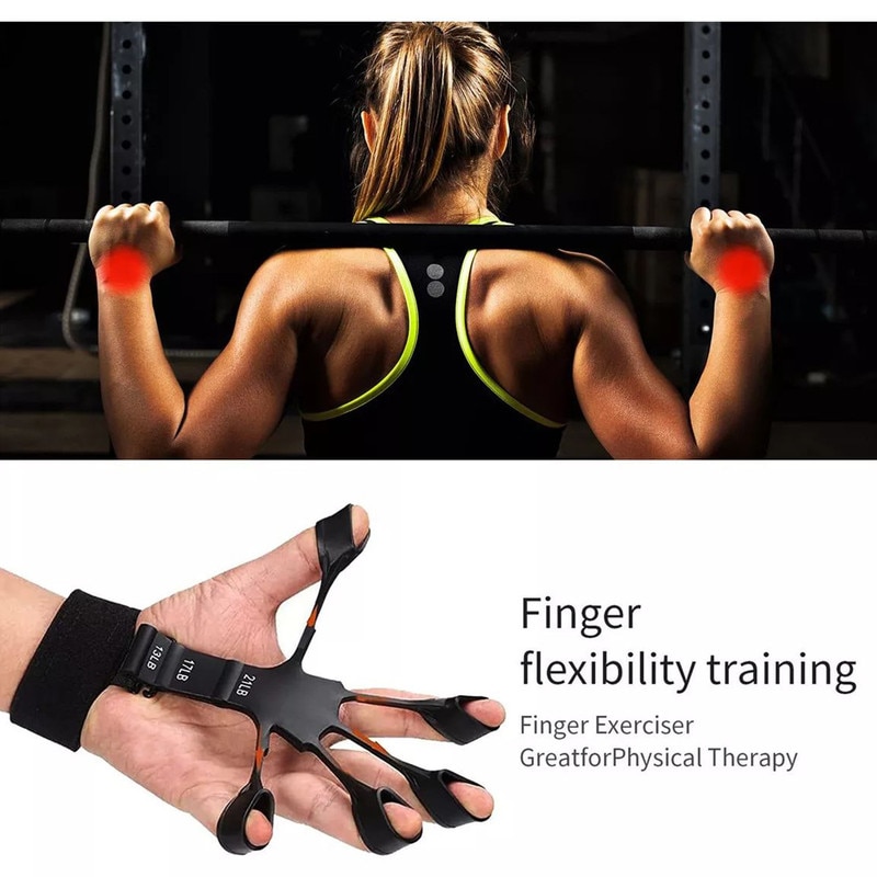 Extensor pentru degete, 3 Trepte dificultate, Negru - eMAG.ro