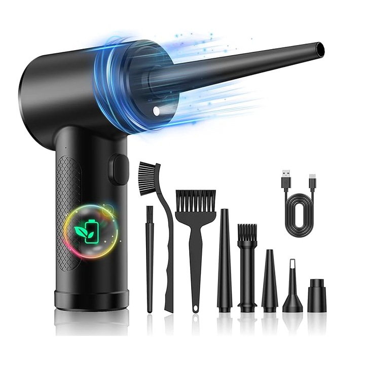 Suflanta aer portabila, 51000 RPM, 68 W, 3 trepte de viteza, 8 ...