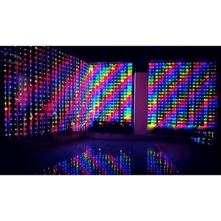 Instalatie LED, tip perdea, 3x2 m, 400 LEDuri, Smart, RGB+W cu Cod QR ...
