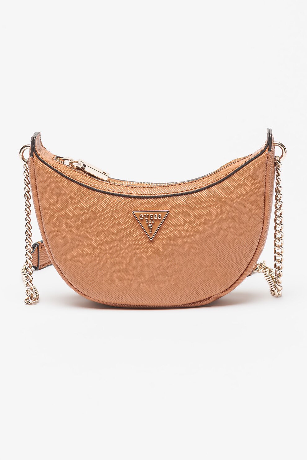 Guess, Geanta crossbody din piele ecologica Craig, Maro scortisoara ...
