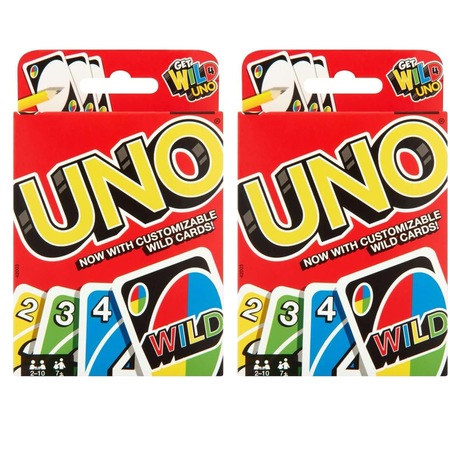 Set 2 jocuri UNO, JIYUANG, 2-10 Jucatori, 7ani+, Multicolor - eMAG.ro