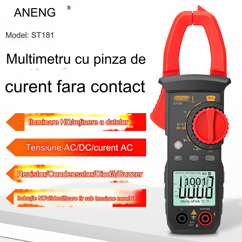 Detector capacitate multimetru digital, Aneng ST181, Rosu - eMAG.ro