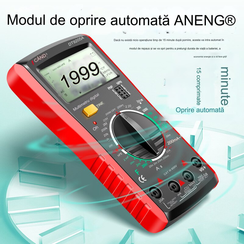 Multimetru Smart cu Display LCD color, Selectare automata, Tensiune ...