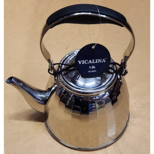 Ceainic argintiu Vicalina, cu maner, 1.0L - eMAG.ro