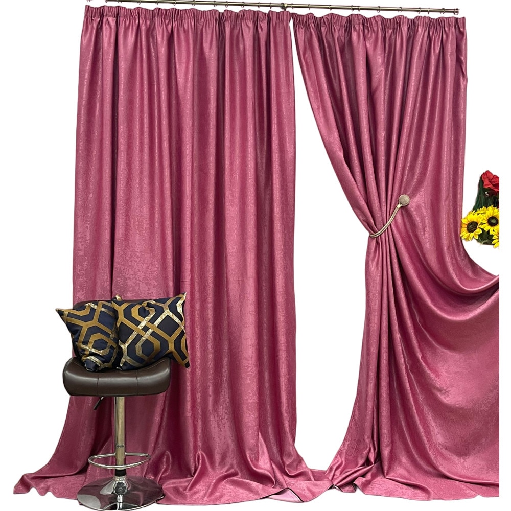 Set draperii uni, blackout, culoare roz pudrat, din colectia "Unik Liz ...