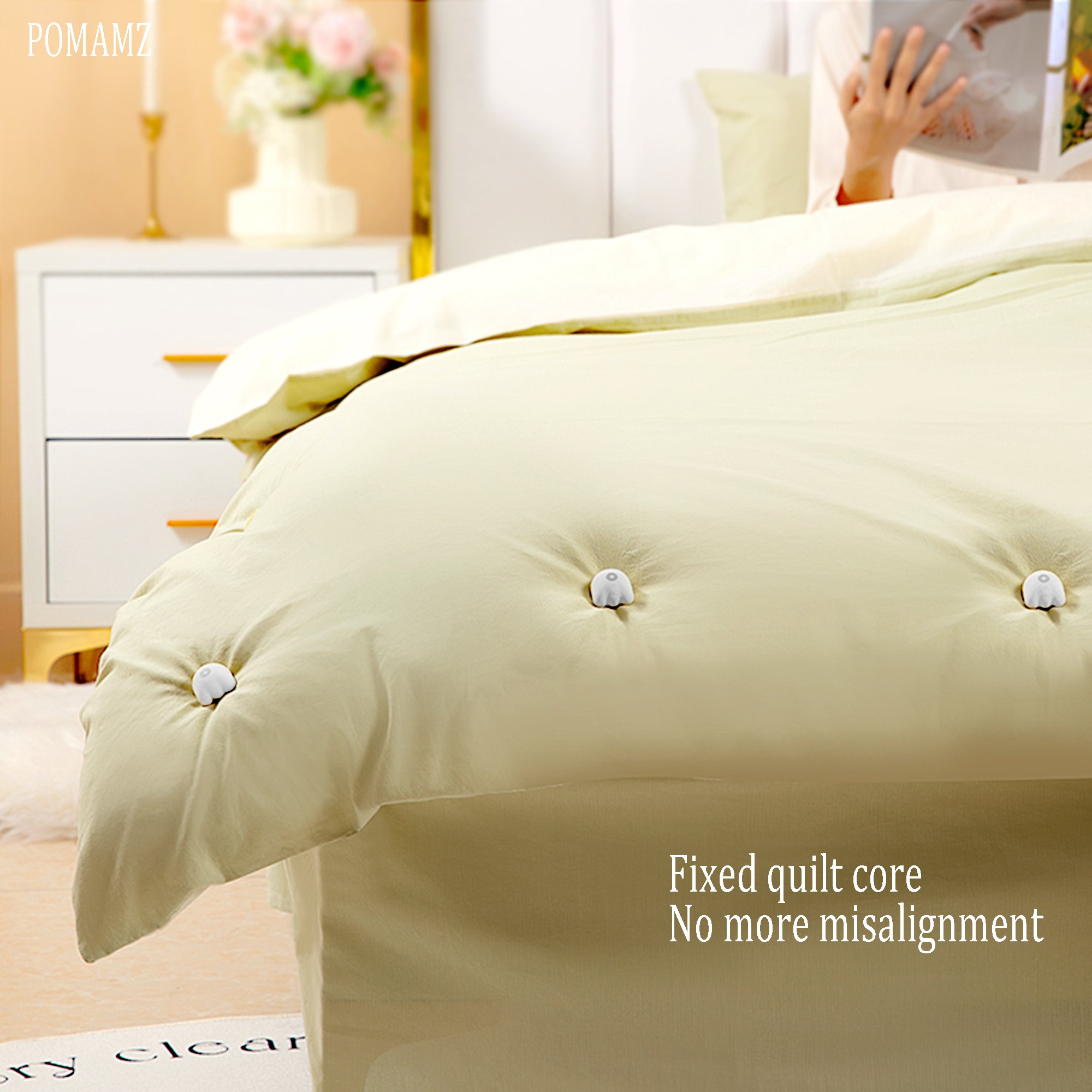 Set de cleme pentru plapuma, POMAMZ, set de 16, pentru fixare, Cu cutie ...