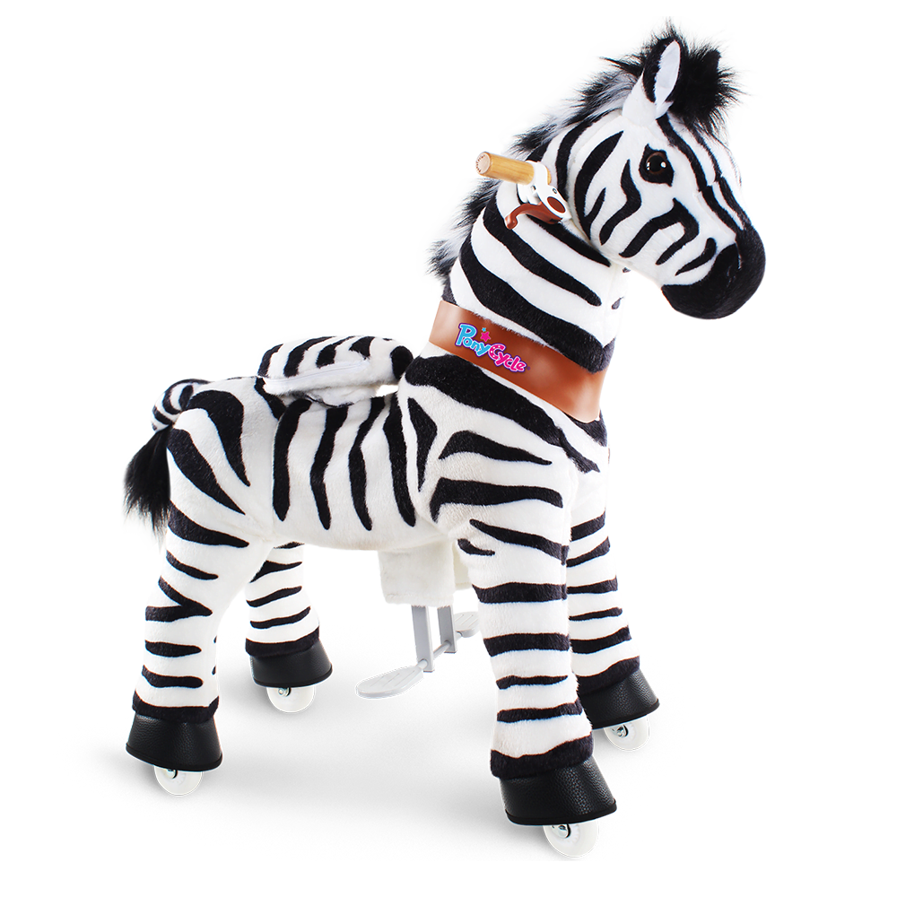 Scuter zebra copii, PonyCycle, Pedale, 4-9ani, Alb/Negru - eMAG.ro