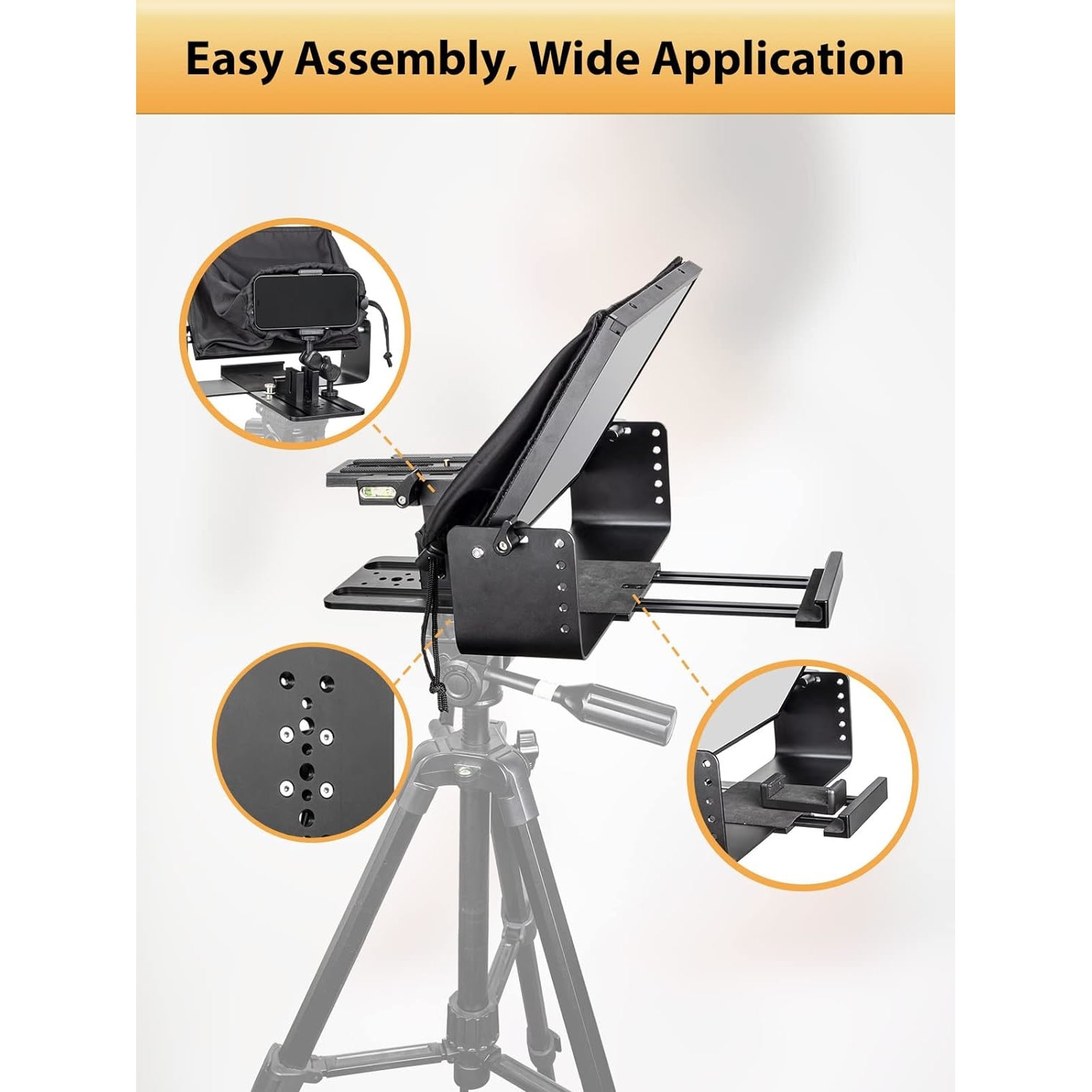 Kit teleprompter de 12 inch, pentru camere DSLR, cu telecomanda ...