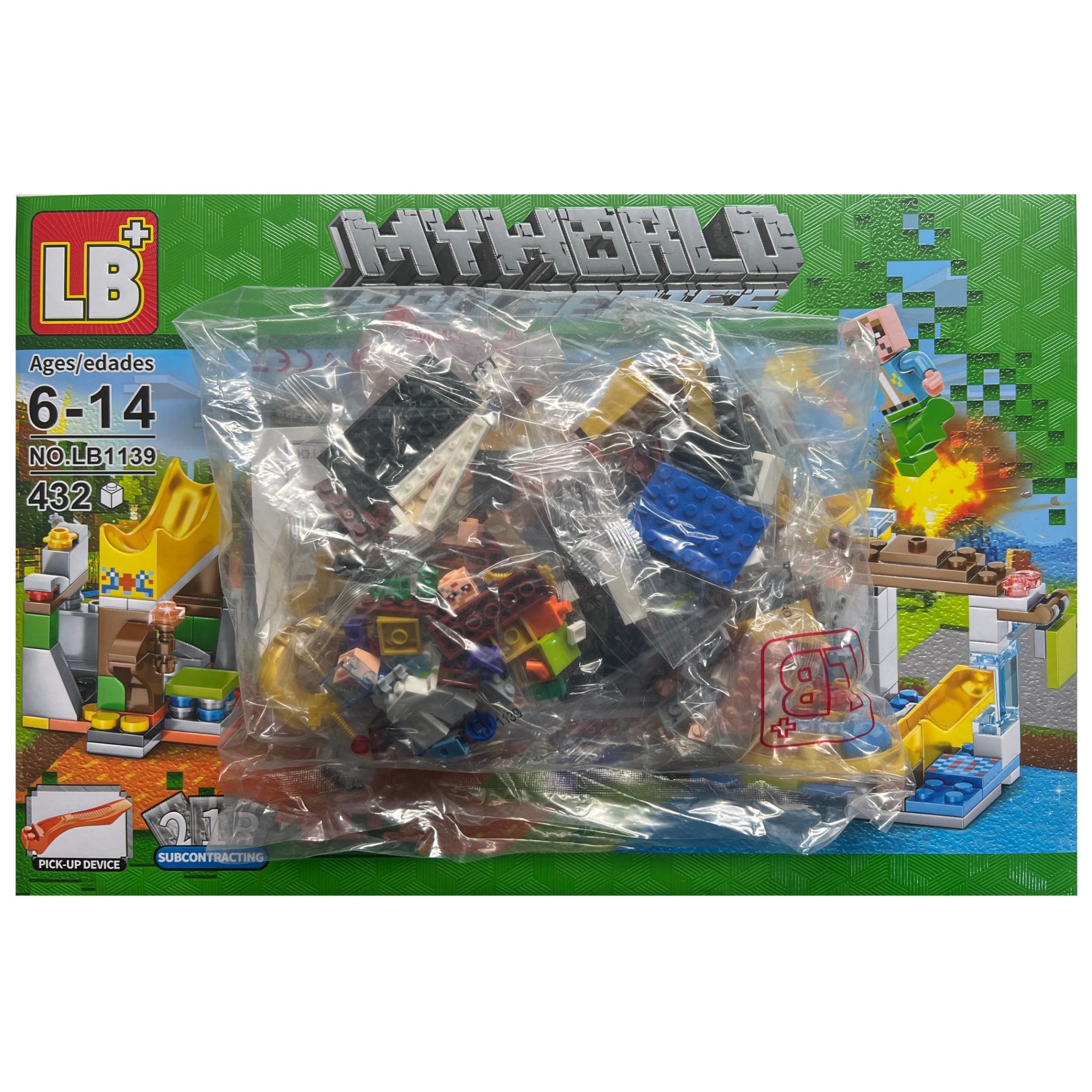 Set de constructie Minecraft LB My World cu parti mobile si efecte ...
