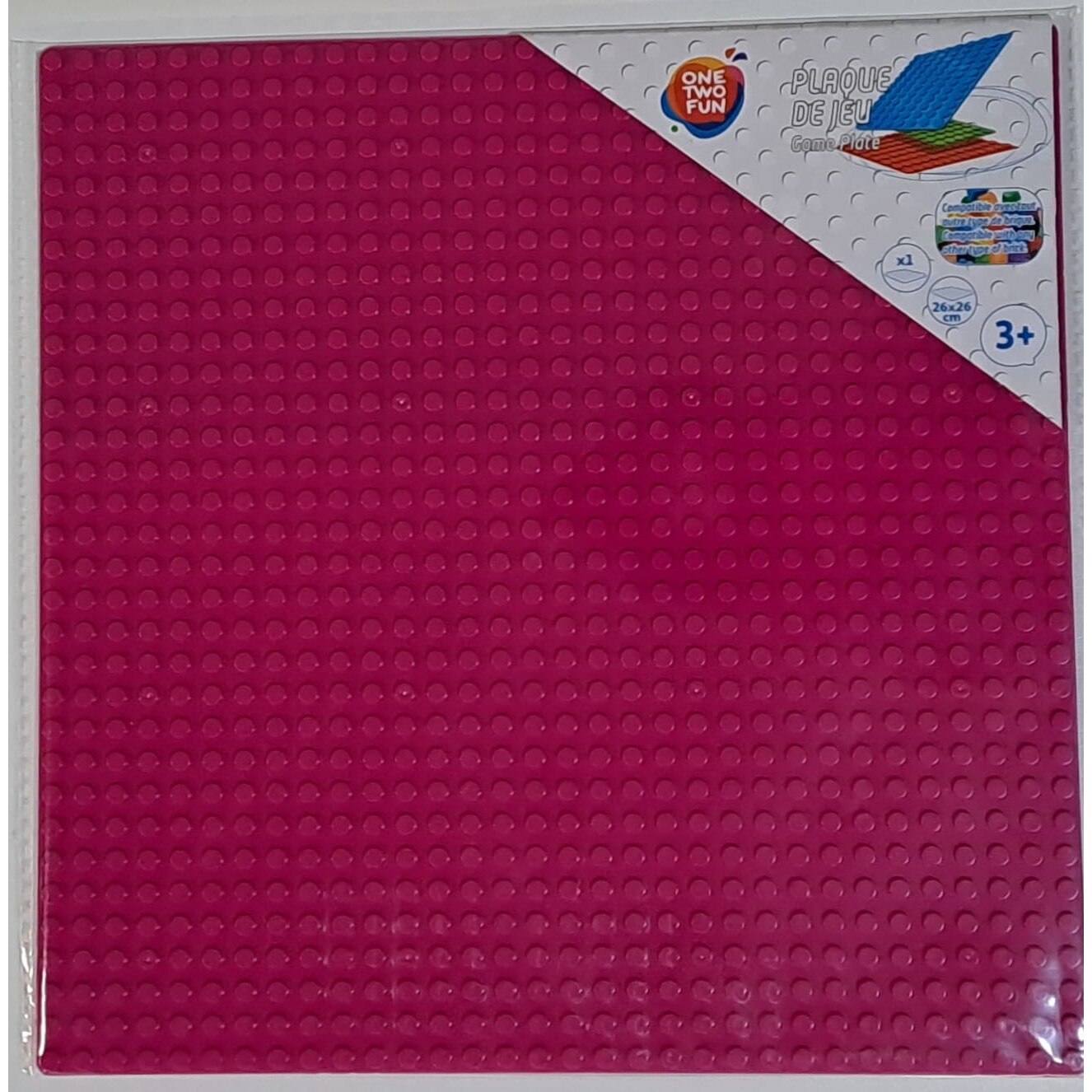 Placa de constructie compatibila Lego, roz 26x26cm - eMAG.ro