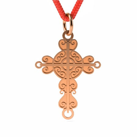 Pandantiv din aur roz cu snur model Cruce crestina - eMAG.ro