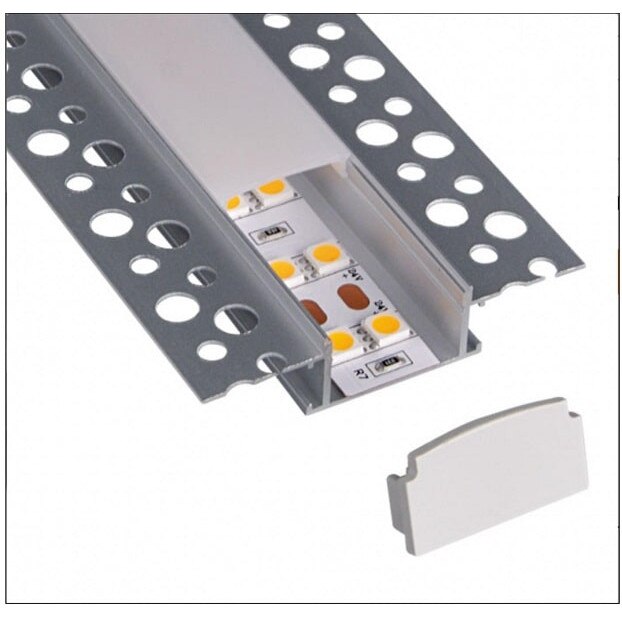 Profil LED aluminiu de rigips sau tencuiala incastrat lat XL, bara 2 ...