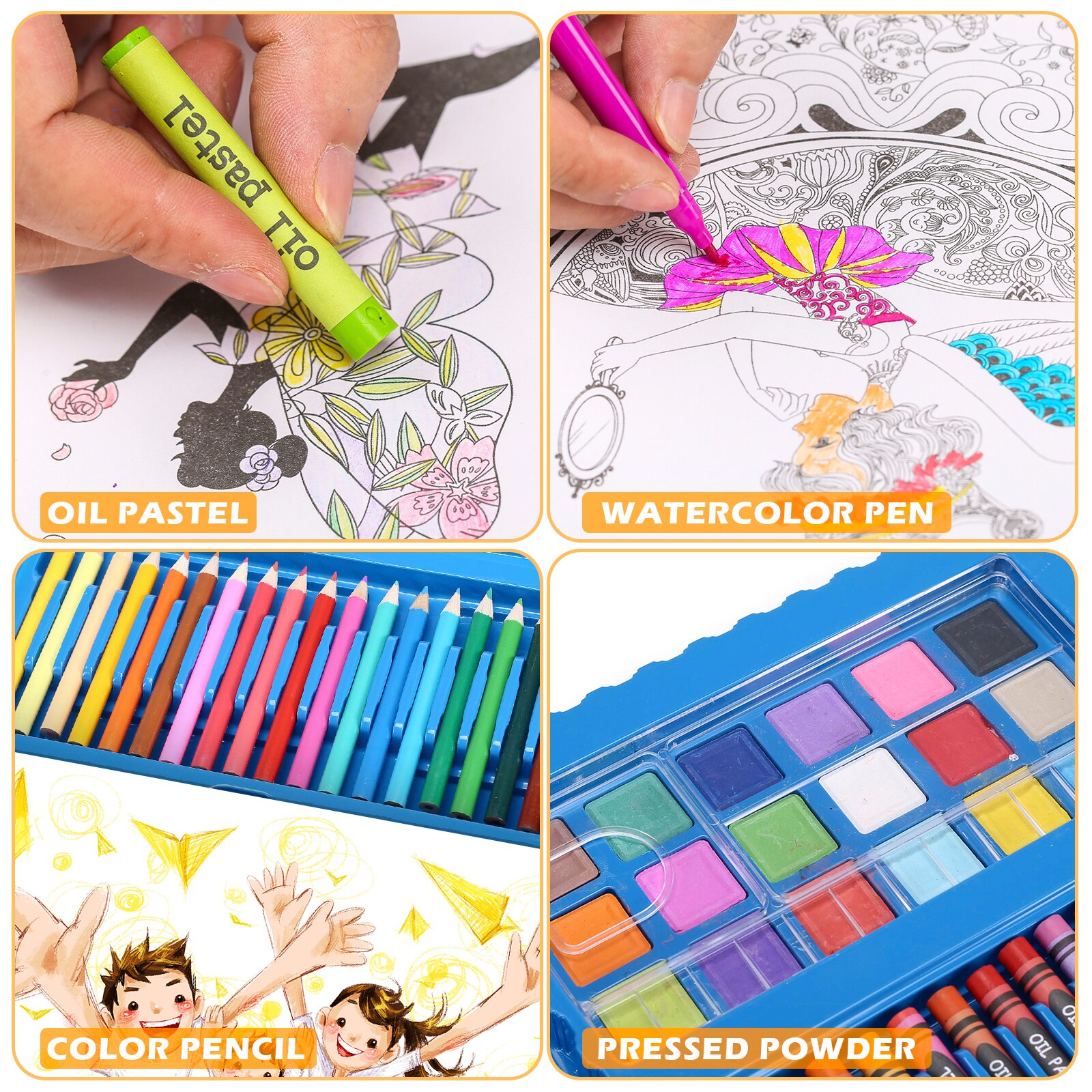 Set Complet de Pictura si Desen cu 208 Piese - Carioci, Creioane ...