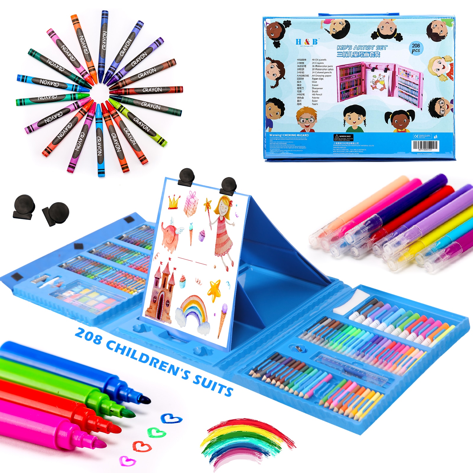 Set Complet de Pictura si Desen cu 208 Piese - Carioci, Creioane ...
