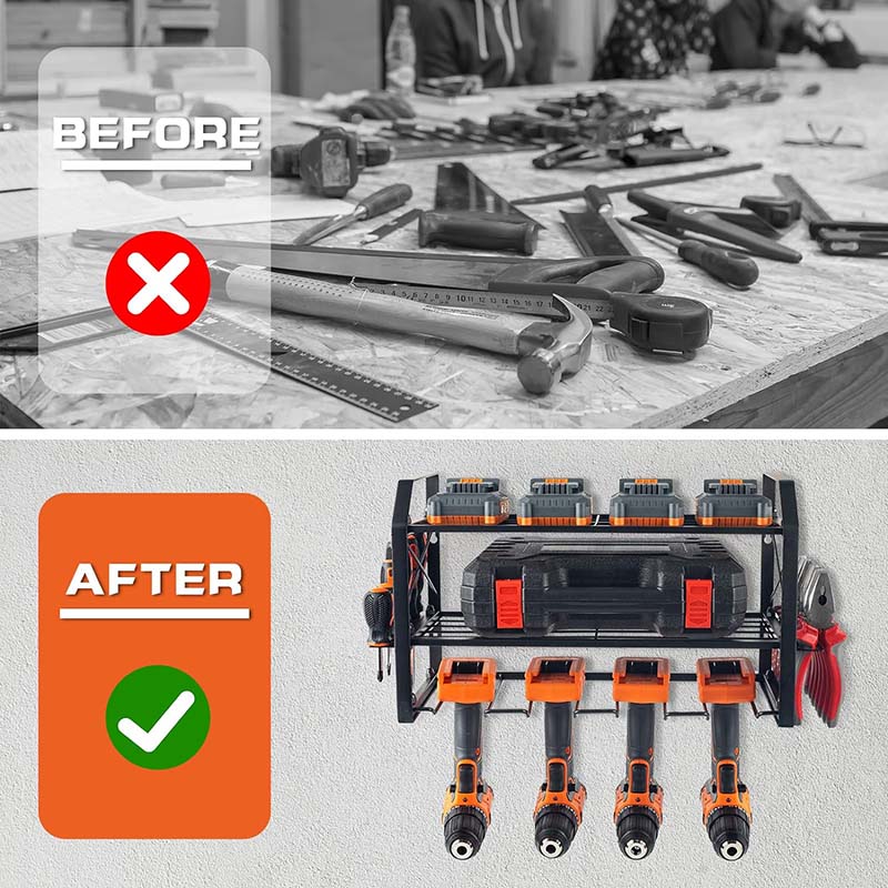 Organizator scule, Otel, Pentru perete,42x20x24cm, Negru - eMAG.ro