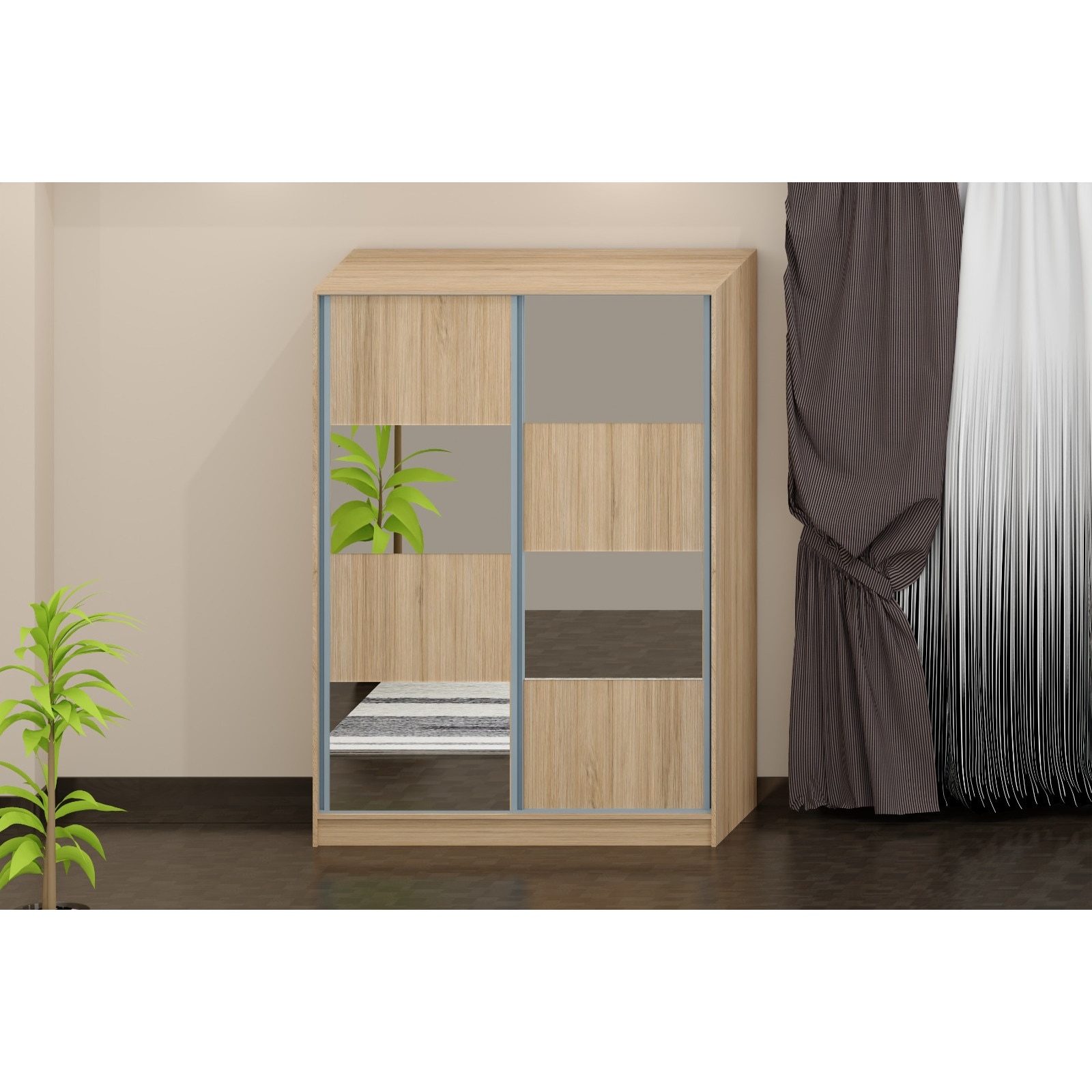 Dulap Domino, culoare sonoma, 146x60x203 cm - eMAG.ro