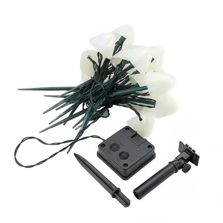 Set 20 lampi solare, LED de exterior pentru gradina,5m,8 moduri ...