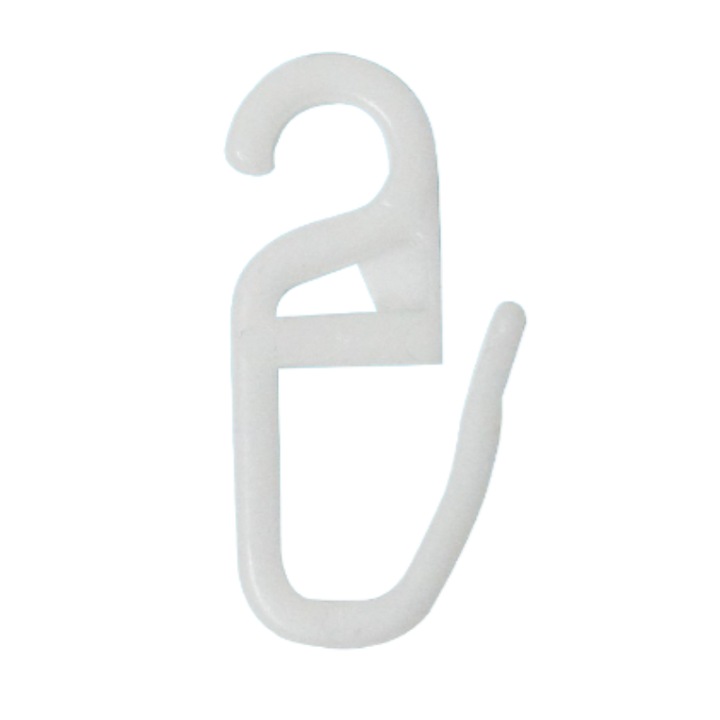 Set 200 carlige pentru perdea, plastic, alb - eMAG.ro