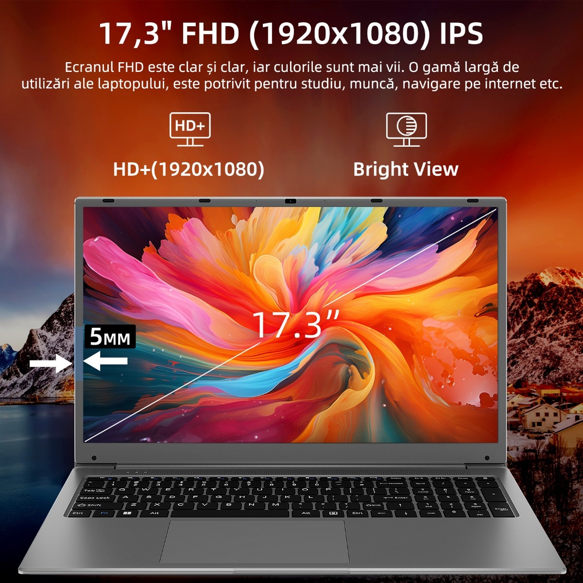 Laptop, SGIN, 17.3 inchi laptopuri, 8 GB RAM, 512 GB SSD, Procesor ...