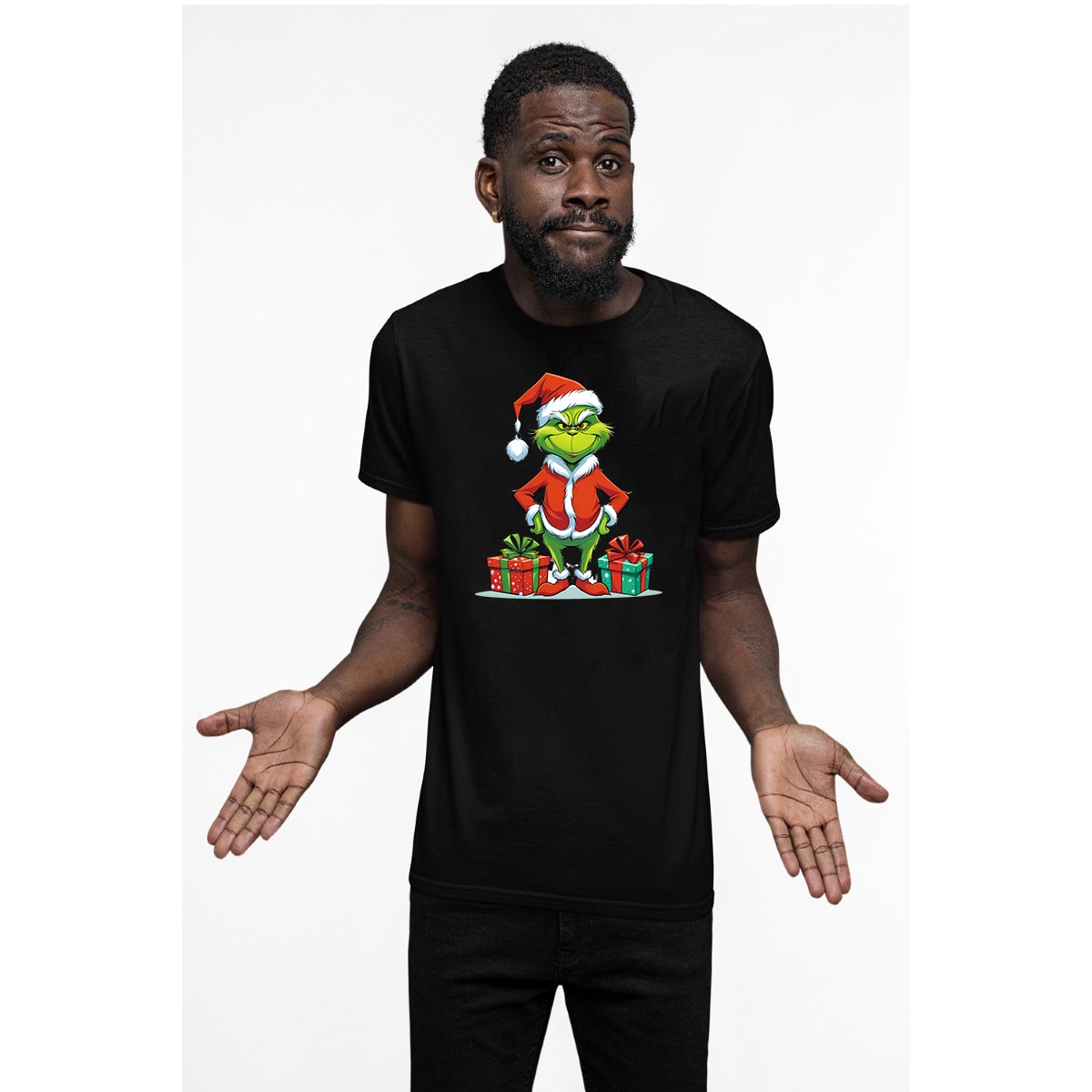 Tricou personalizat Craciun pentru barbati cu imprimeu, Spiridusul ...