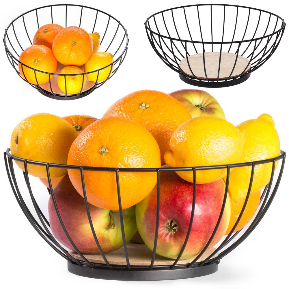 Cos pentru fructe, Vilde, cos de fructe si legume negru loft 28 cm ...