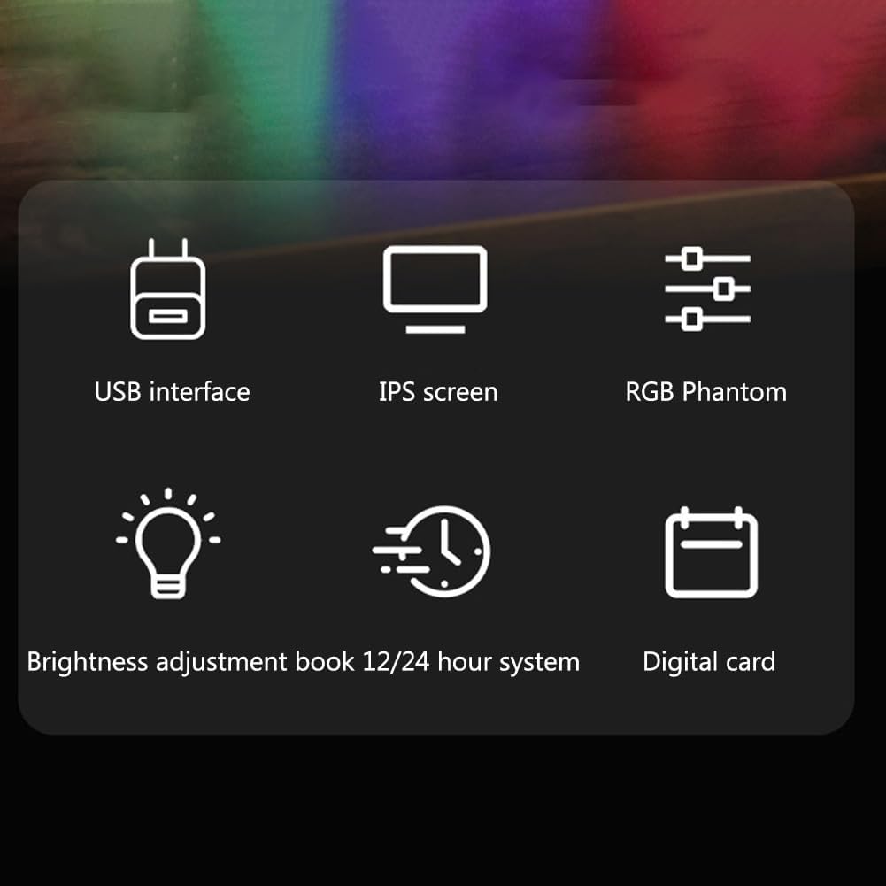 Ceas decorativ, WALALLA, Afisaj LED, RGB, Maro - eMAG.ro