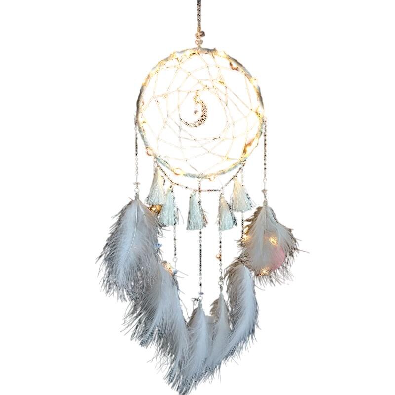 Clopotel de vant, Sunmostar, Pene, 15 cm, Alb - eMAG.ro