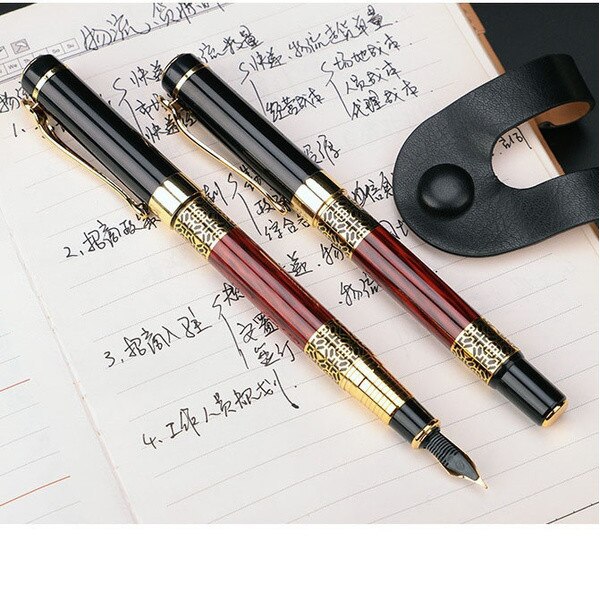 Stilou cu cerneala elegant, Sunmostar, Metal/Inox, Negru/Rosu - eMAG.ro