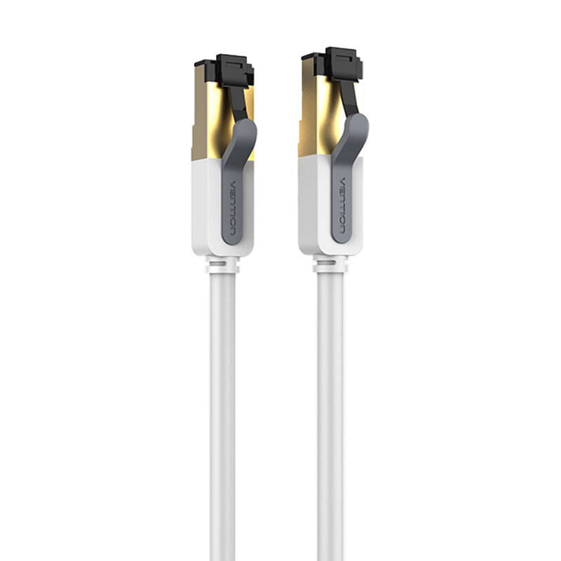 Cablu de retea, Vention, Cat.7, 10m, Alb/Auriu - eMAG.ro