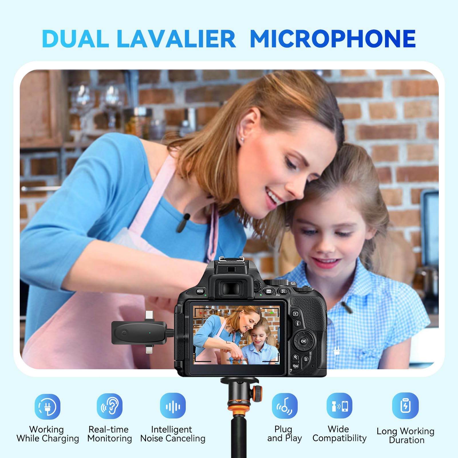 Комплект 2 микрофона/лаптопа, WALALLA, безжичен Черен - eMAG.bg