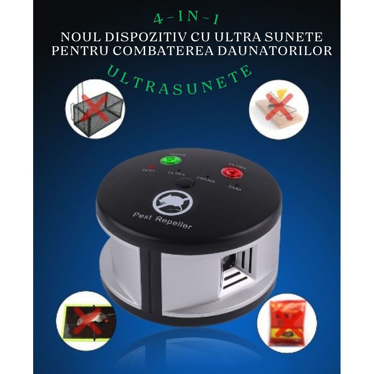 Професионален ултразвуков уред FeelSell, Duo Pest, Switch с 4 функции ...