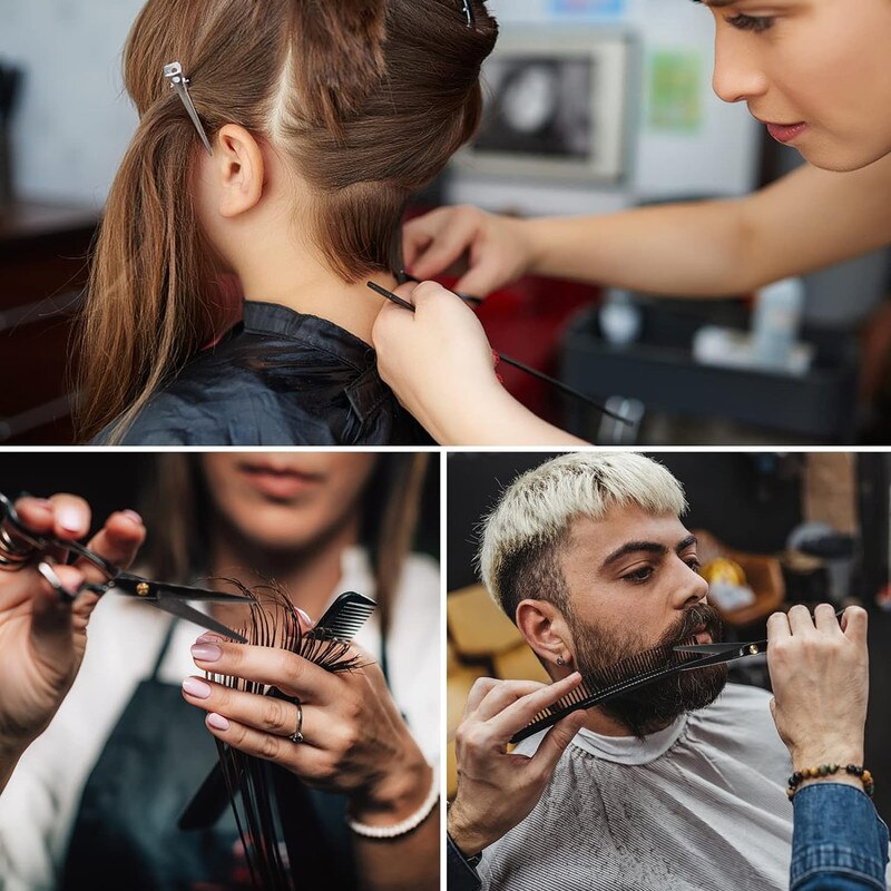 Set 12 profesionale foarfece de tuns, Aisdelu®, din otel inoxidabil ...