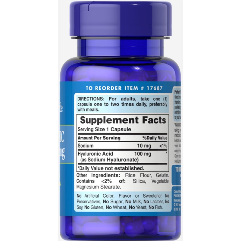 Хранителна добавка Puritans Pride Хиалуронова киселина 100mg 30