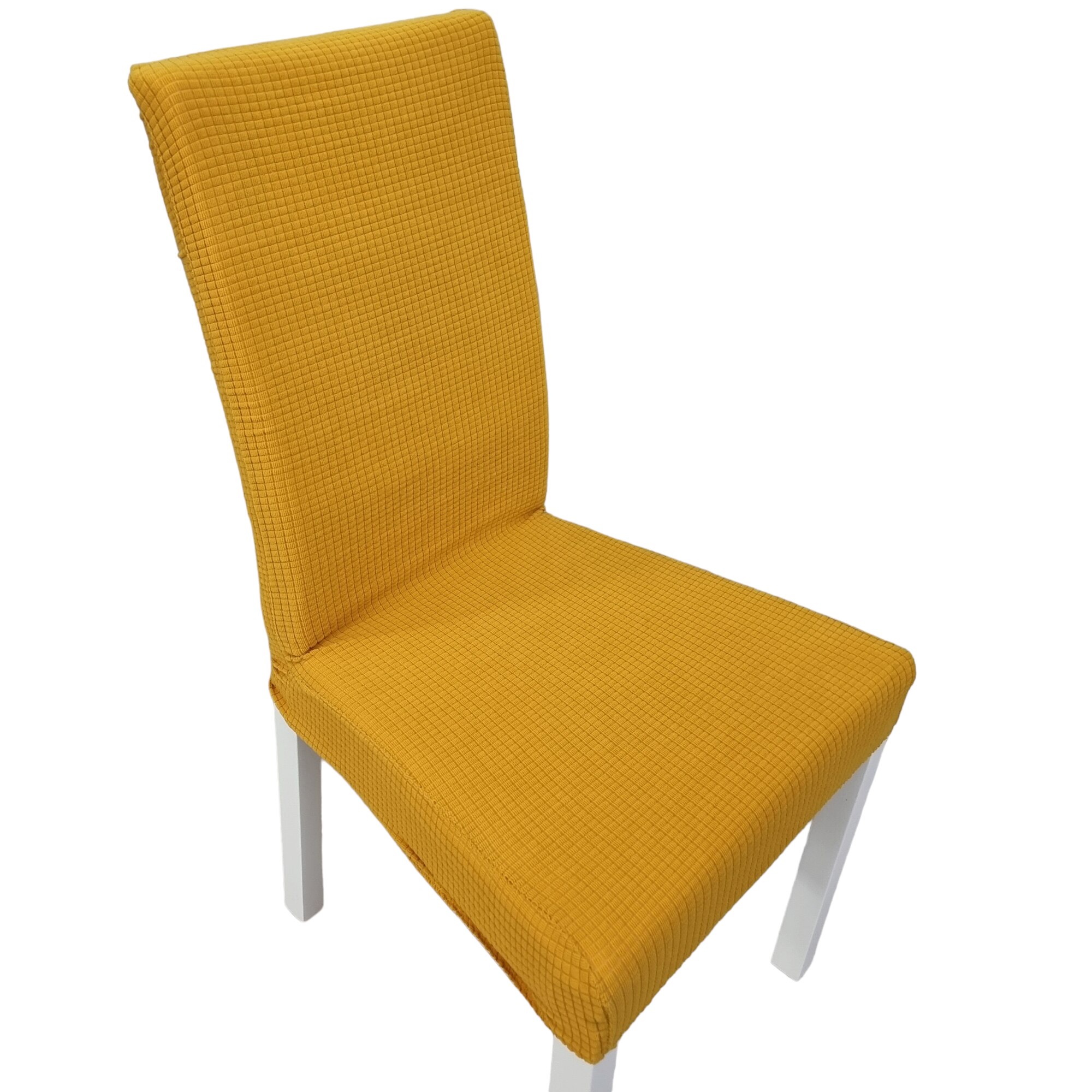 Set 6 Huse Scaun Universale Premium, Din Bumbac Embosat, Galben ...