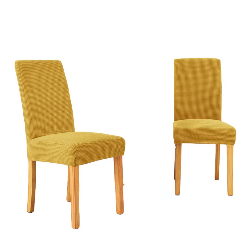Set 6 Huse Scaun Universale Premium, Din Bumbac Embosat, Galben ...