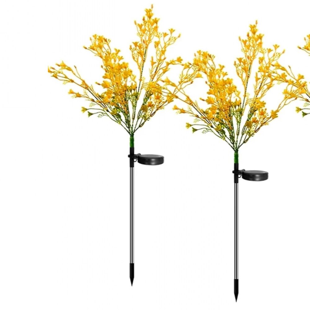 Set 2 x Lampa solara de gradina, longziming, Model Floare, Inox, IP65 ...