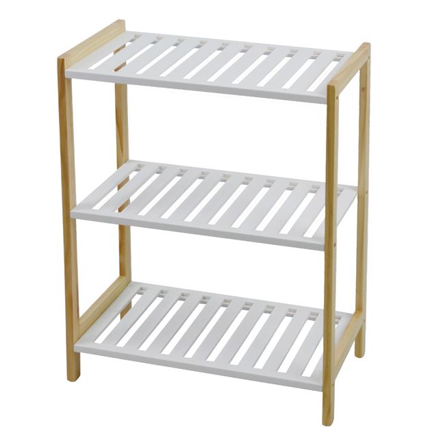 Raft din lemn cu 3 nivele, ideal pentru baie, hol, sufragerie sau ...