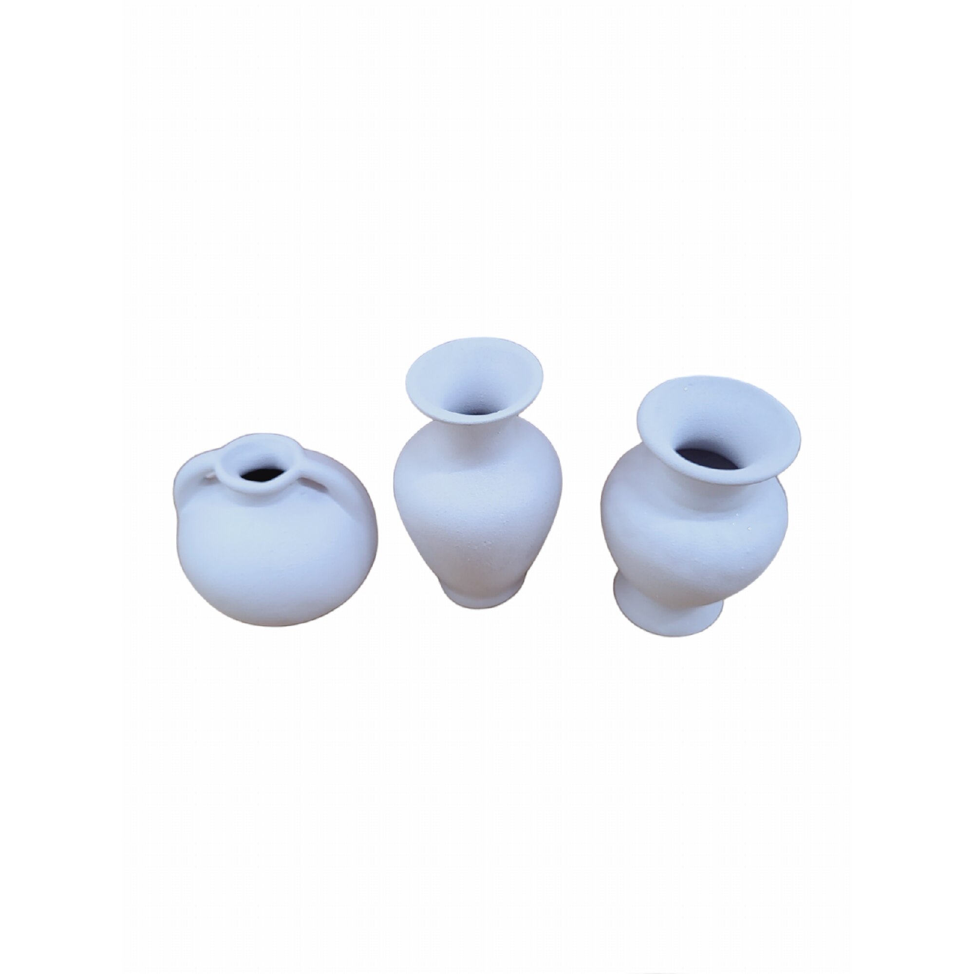 Set 3 vaze mici, ceramica, alb - eMAG.ro