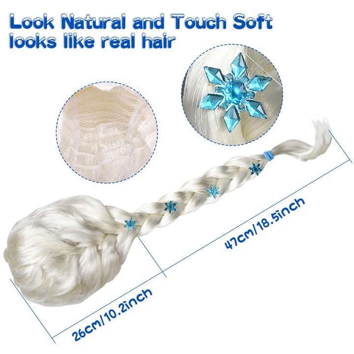 Rochie Elsa Frozen 2 pentru copii, Set cu coronita, peruca si accesorii ...